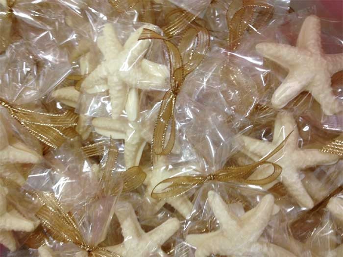 2 Large Chocolate Star Fish, Chocolate Sea Stars Gift Bagged, Tied Wtih ...