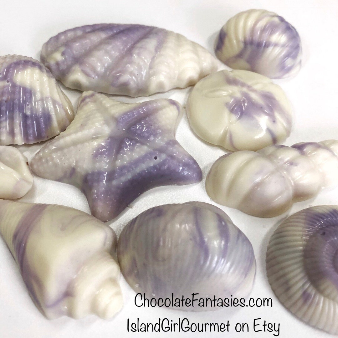 Marbled Chocolate Sea Shells, Half Pound Decoration Package, Any Color ...