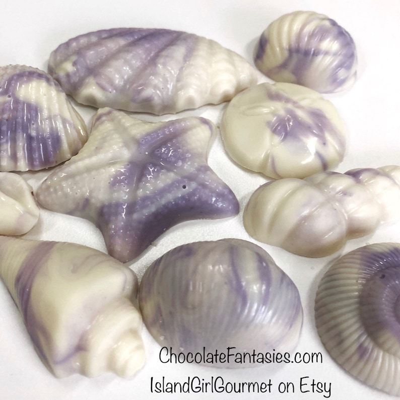Marbled Chocolate Sea Shells, Half Pound Decoration Package, Any Color ...