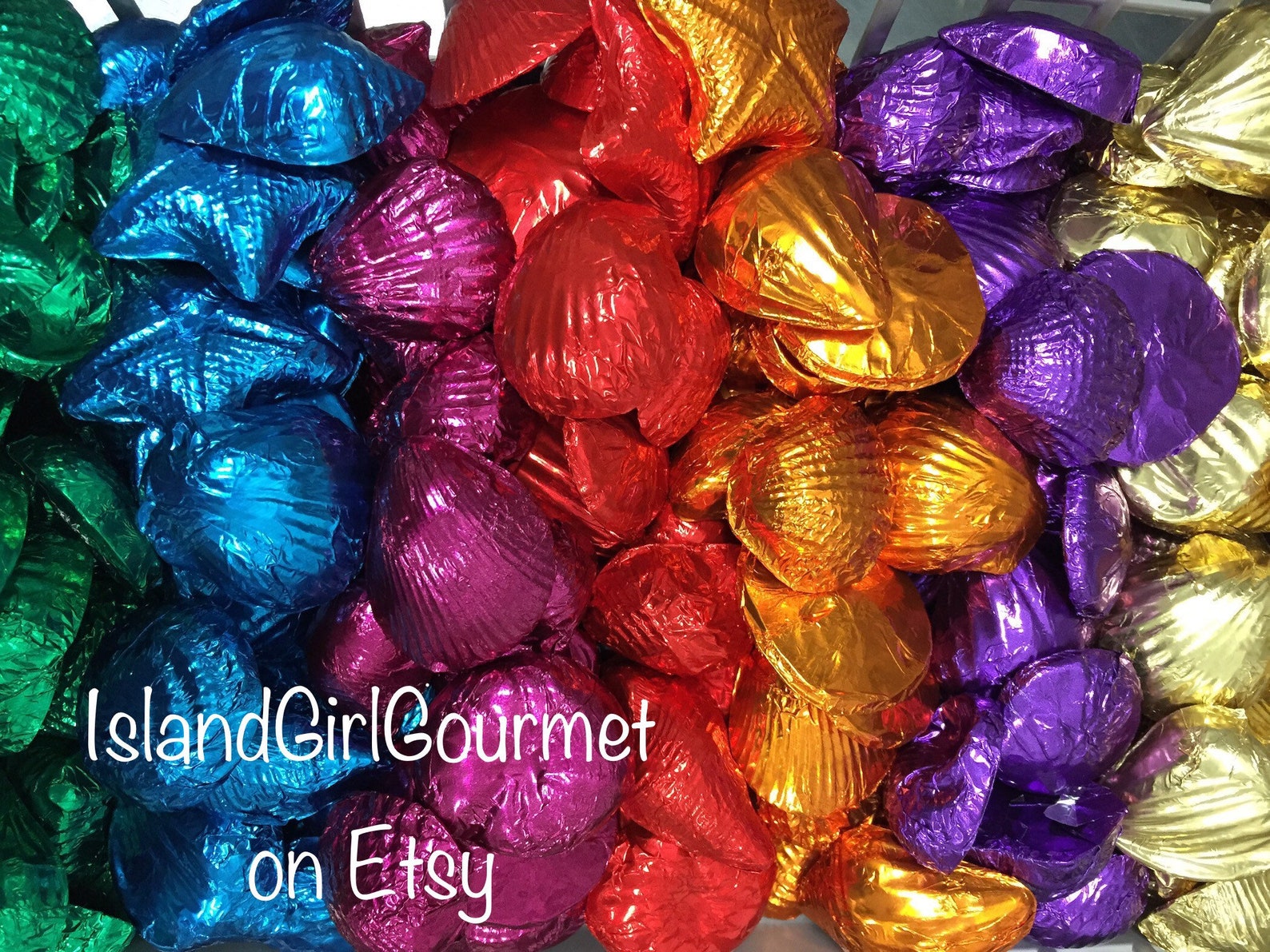 Foil Wrapped Chocolate Seashells, Half Pound Any Chocolate Flavor, Any ...