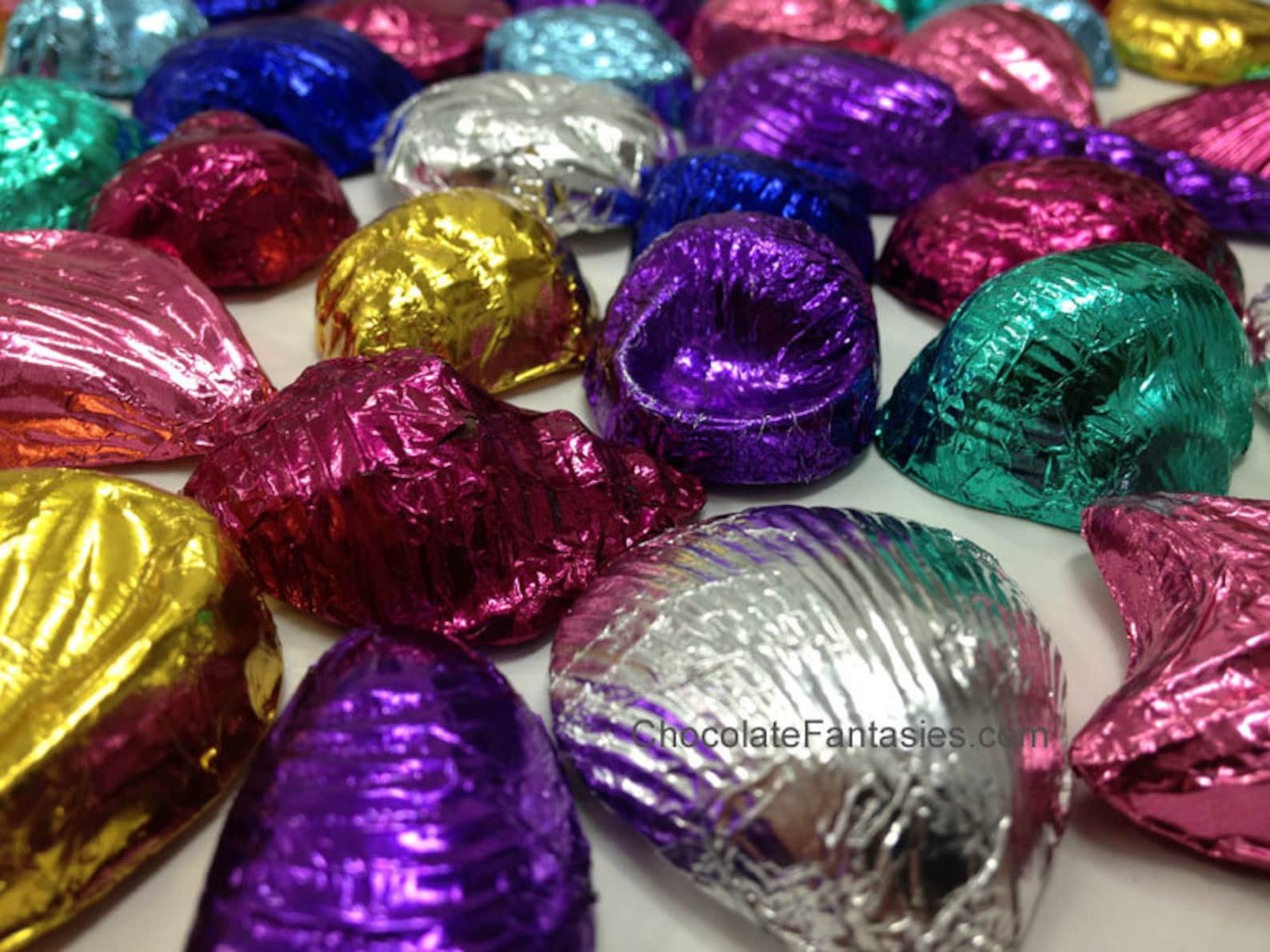 Foil Wrapped Chocolate Seashells, 1 Lb Bulk Boxed, Approx 43 Pcs. Any ...