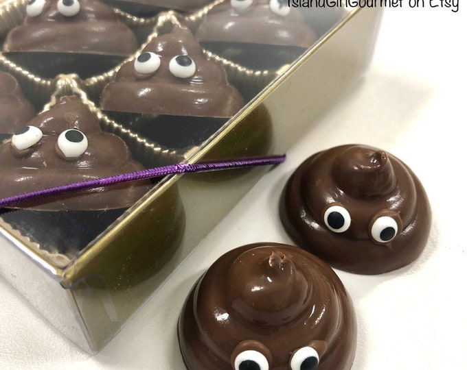 Chocolate Emoji Poop, 6 Pack, Gift Boxed, Crap, Shit, Turd, Insulting ...
