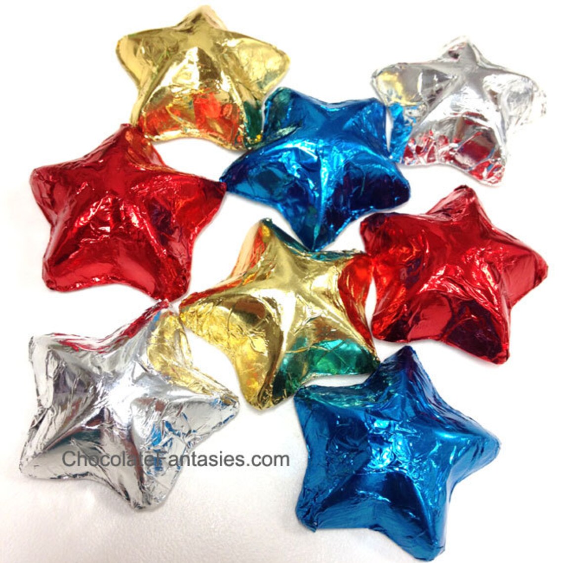 Foil Wrapped Chocolate Stars 1 Pound Any Flavor & Foil - Etsy