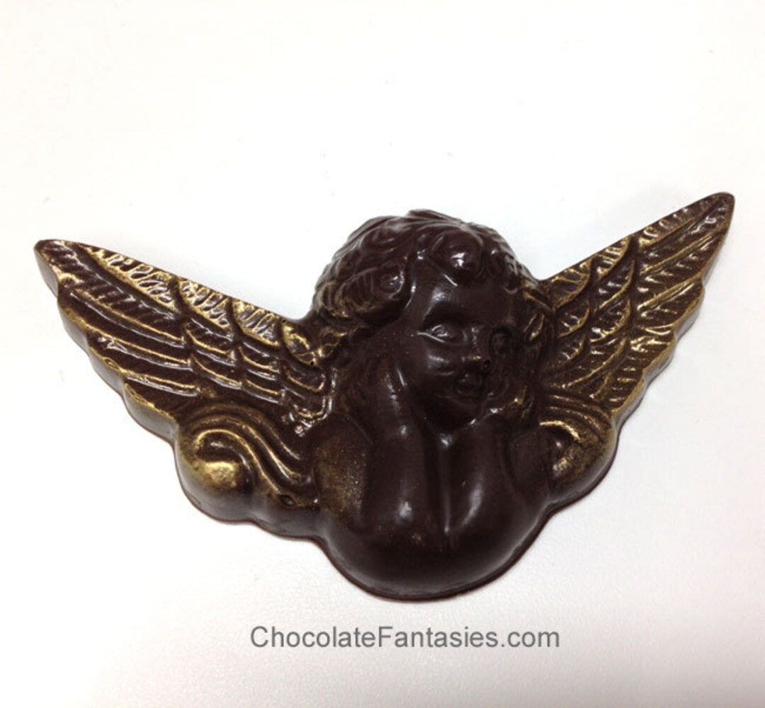 Small Chocolate Angel With Golden Wings, Religious Christmas Valentine ...