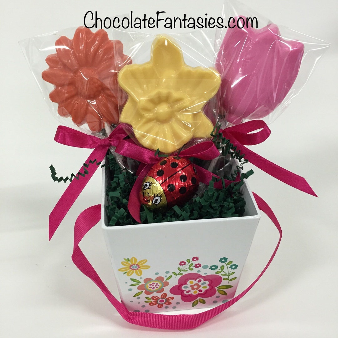 Spring Chocolate Flowers Basket for Easter, Mother's Day Gift - Etsy