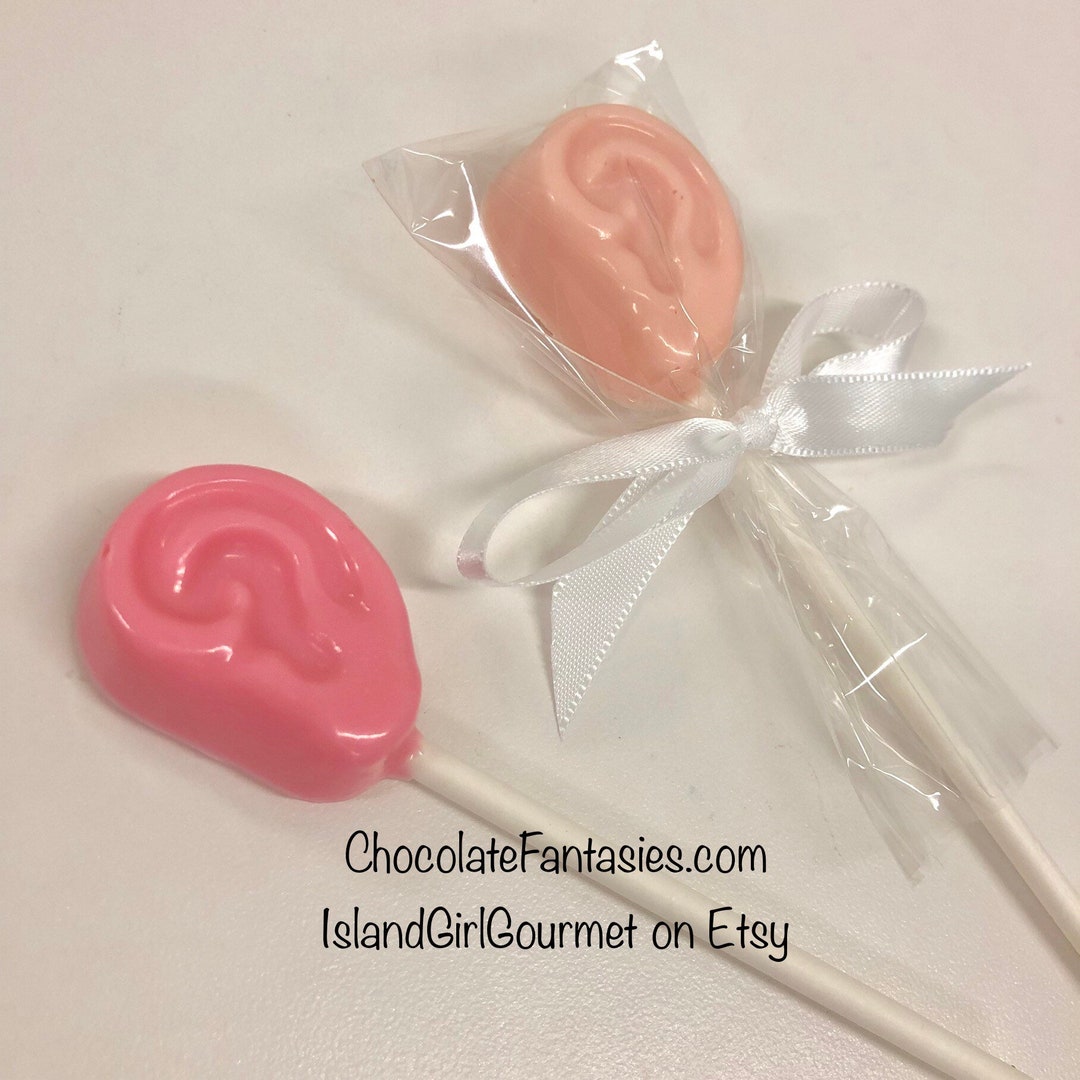 Set of 3 Mini Chocolate Ear Lollipops, Audiology Chocolates, ENT ...