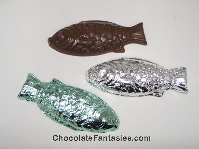 Large Foil Wrapped Chocolate Fish Favors Set of Two in Poly | Etsy