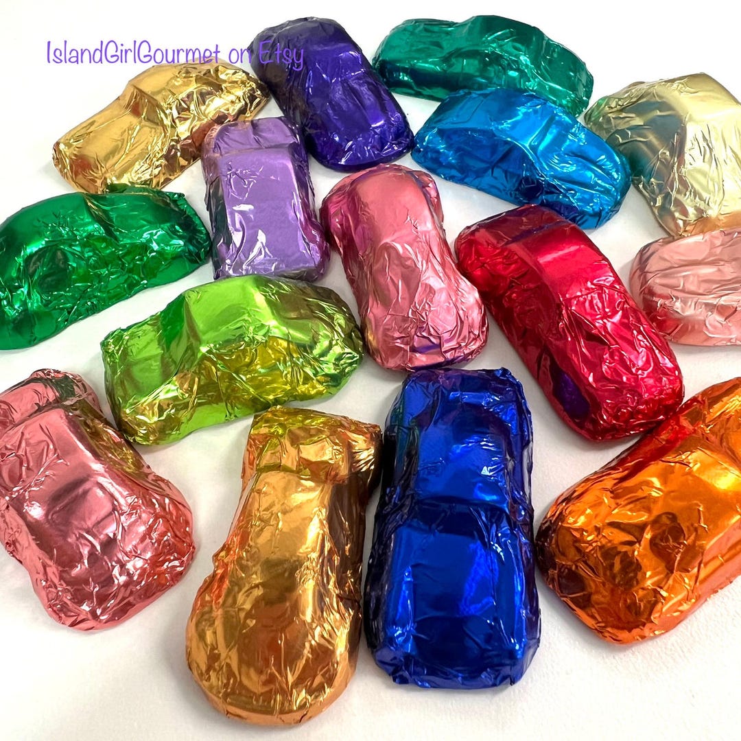 Foil Wrapped Chocolate Cars, 1/2 Pound, Any Flavor & Foil Color, Approx ...