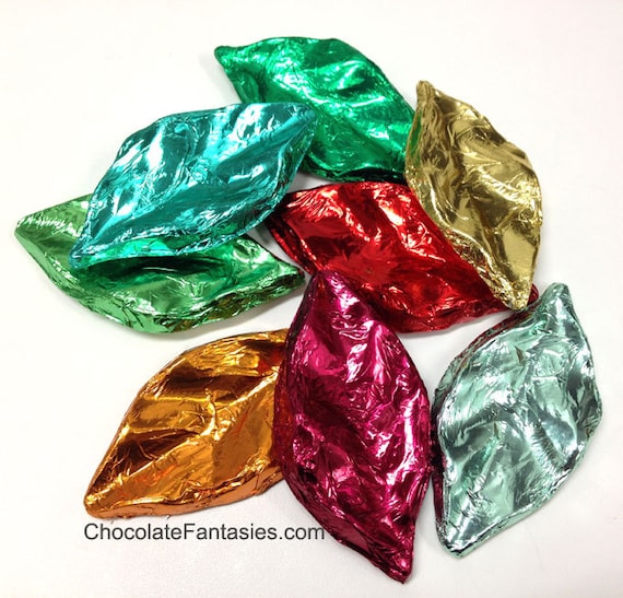 Foil Wrapped Chocolate Leaves Medium 1 lb Any Chocolate | Etsy