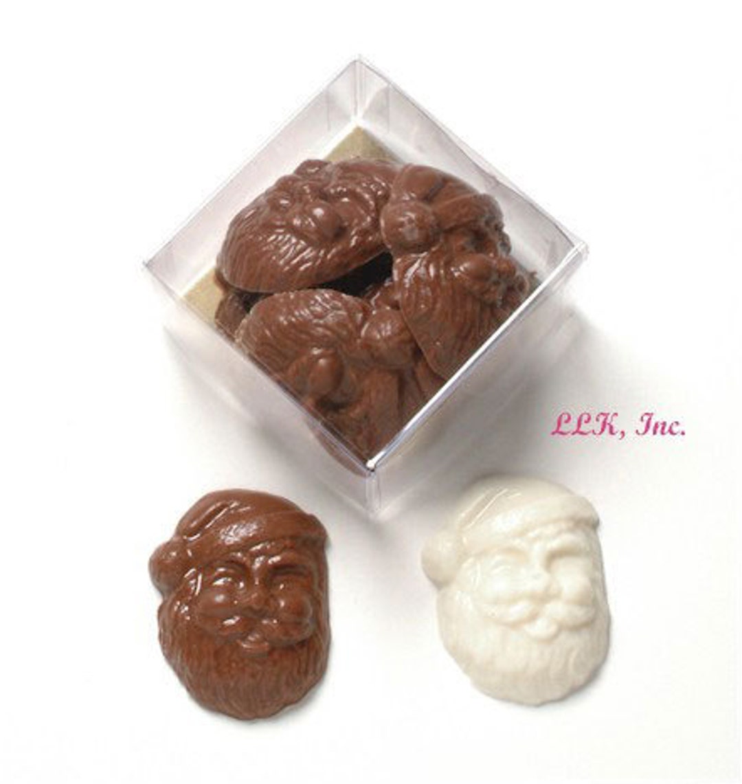 Chocolate Santa Faces, 1 Pound Bulk Boxed, Christmas Chocolate Santas ...
