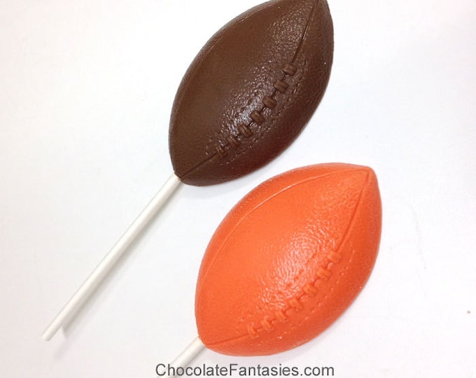Chocolate Football Lollipops 1 Piece, Poly Bagged Tied With Ribbon ...