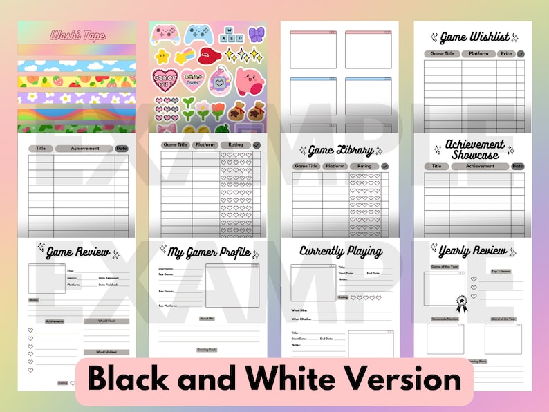 Pink Gamer Girl Planner | Gaming Journal | Printable Gaming Journal ...