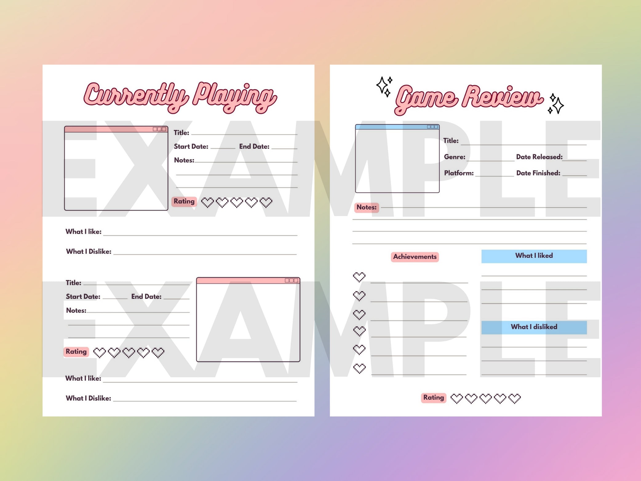 Pink Gamer Girl Planner Gaming Journal Printable Gaming Journal Video ...