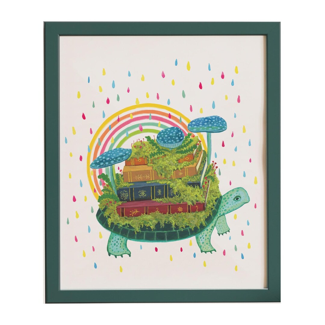 Turtle Librarian - Archival Art Print - Etsy