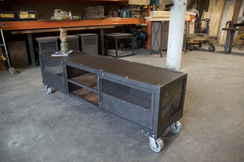 Modern Industrial Media Cabinet/console Cart - Etsy