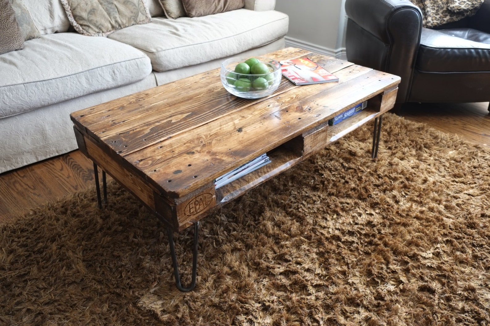 Antique Pallet or Skid Coffee Tables on Hairpin Legs - Etsy
