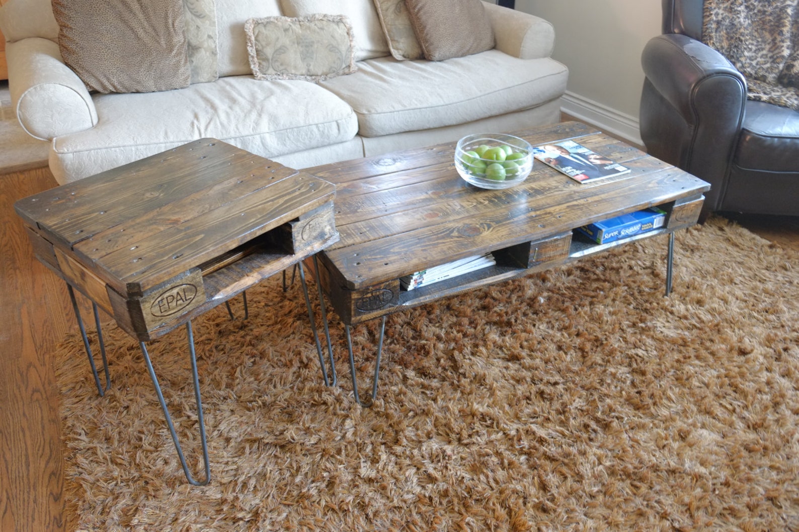 Antique Pallet or Skid Coffee Table W/end Tables 2 Piece Set - Etsy