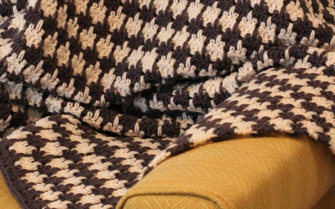 PATTERN Crochet Houndstooth Blanket | Afghan | Throw PATTERN - PDF ...