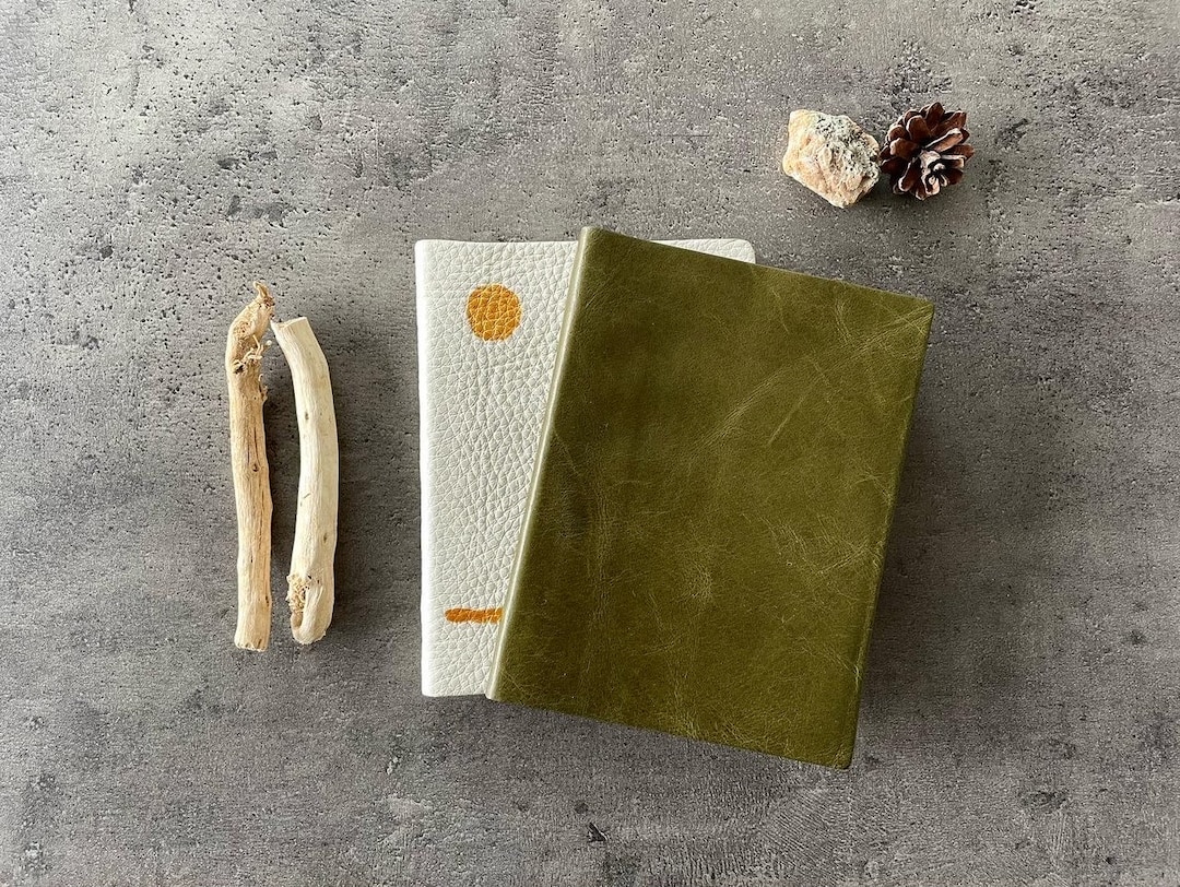 Olive Green Leather Journal Soft Leather Journal Handmade Leather ...