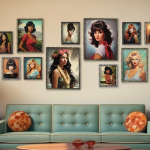 SHANON 1980's Glamour Girl Print / Kitsch / Vintage Style Pin Up - Etsy