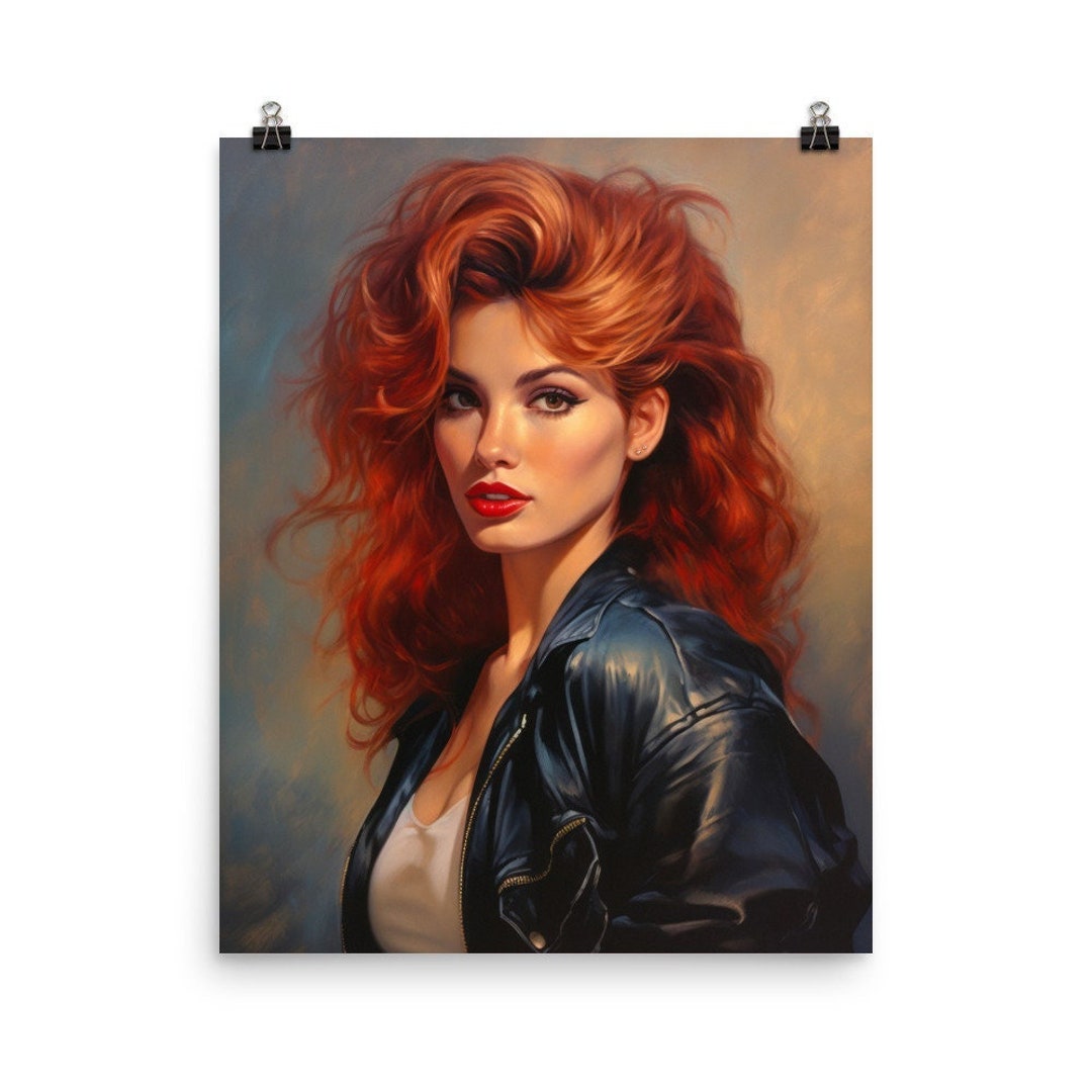 SHANON 1980's Glamour Girl Print / Kitsch / Vintage Style Pin Up - Etsy