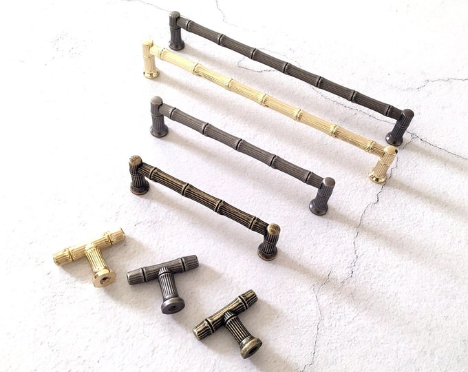 Bamboo Cabinet Pulls Drawer Pull Cabinet Handle Dresser Drawer Pulls Handles Knobs Antique ...