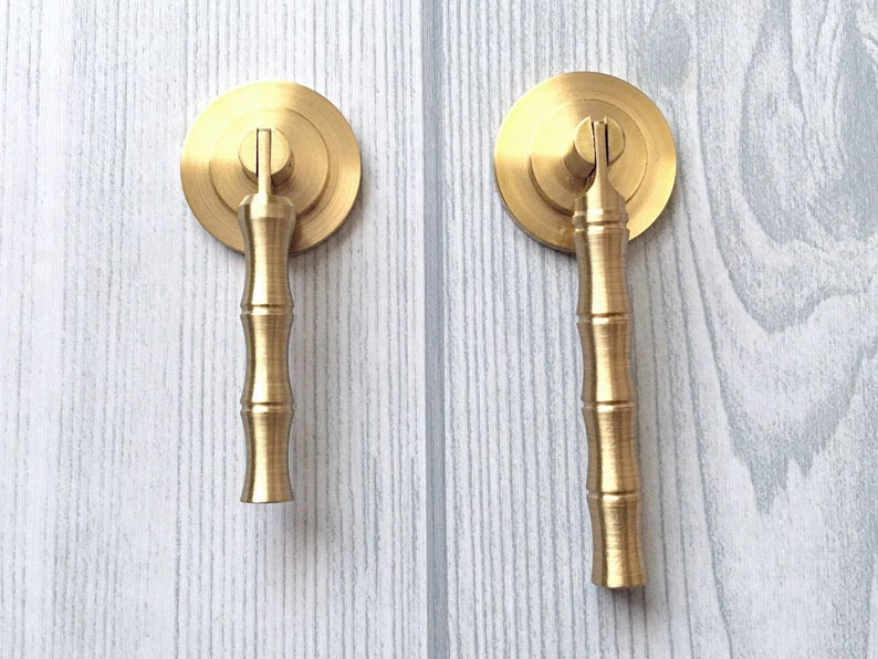 Brass Knobs Pulls Bamboo Cabinet Knob Drop Drawer Knobs - Etsy