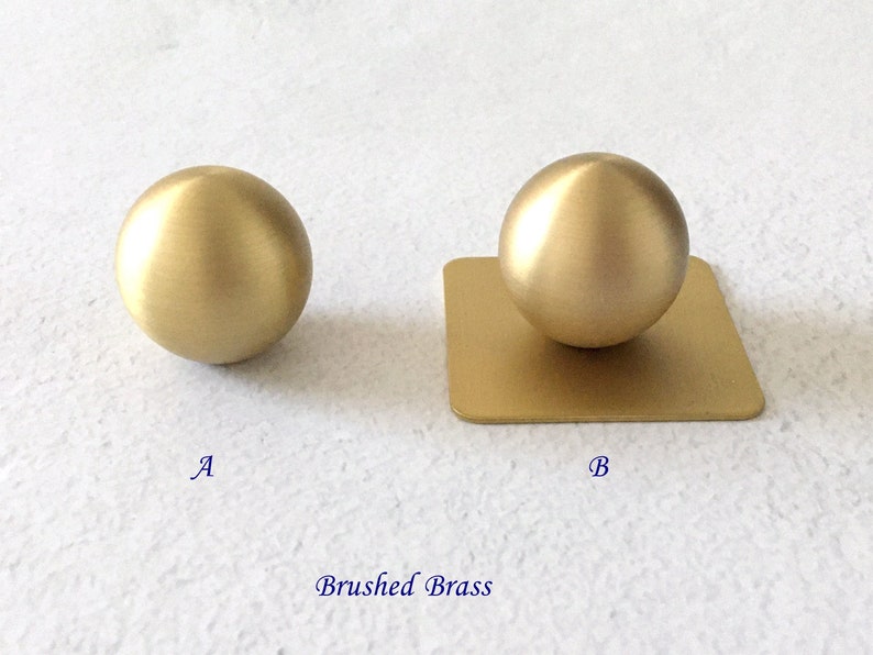 Brass Knob Ball Knobs Square Plate Brass Knobs Dresser Knobs - Etsy
