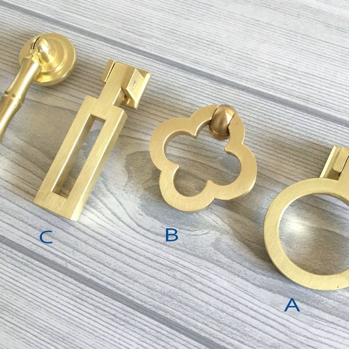 Antique Brass Black Drop Ring Drawer Handle Pull Drop Dresser - Etsy