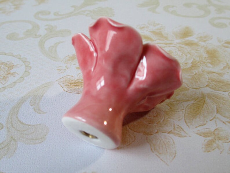 Knobs Rose Flower / Shabby Chic Dresser Knobs / Pink Ceramic | Etsy