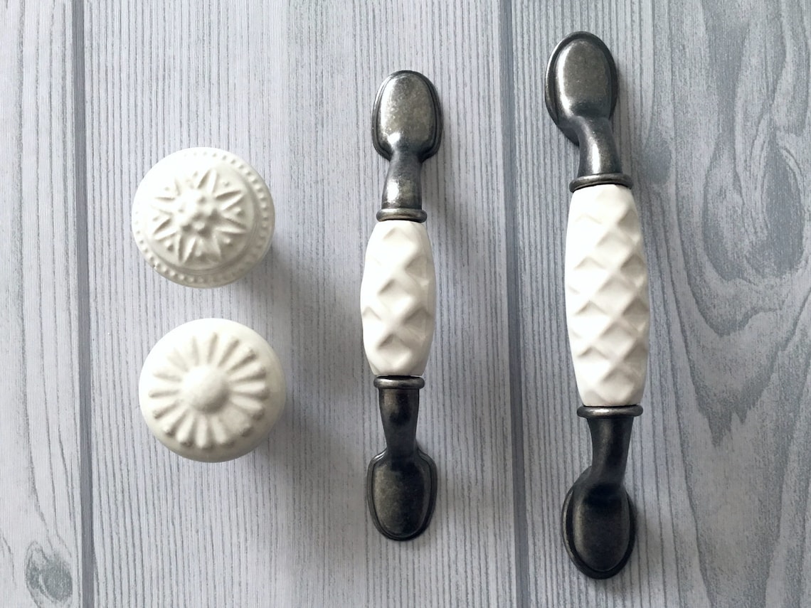3 3.75 White Dresser Knobs Drawer Knob Pulls | Etsy