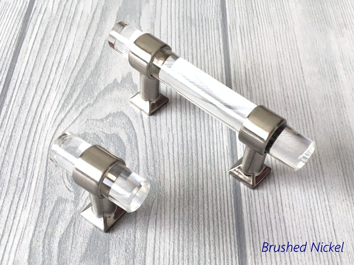 2 in C-C Acrylic Drawer Pulls Cabinet Pulls Glass Look Lucite - Etsy