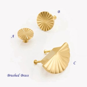 Brass Knob Half Moon Knob Half Circle Drawer Knob Cabinet Knobs Semi Circle Cabinet Drawer Pull ...