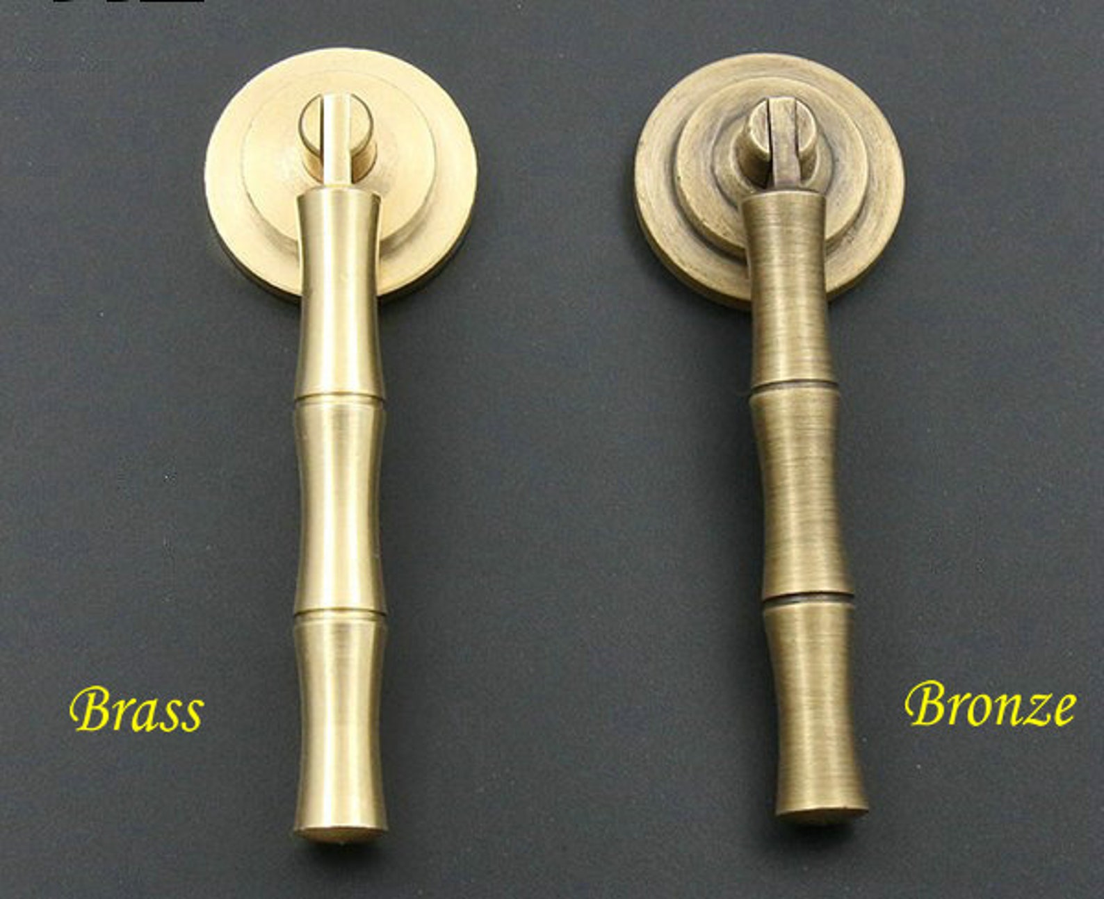 Brass Drop Pull Bamboo Drawer Pulls Knobs Brass Antique Bronze - Etsy UK