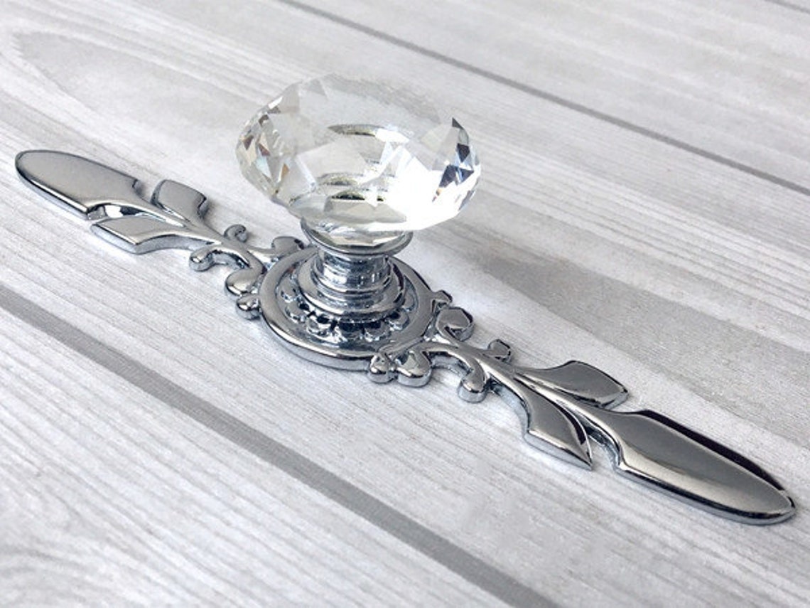 Glass Dresser Knob Pull Crystal Drawer Knobs Pulls Handle - Etsy