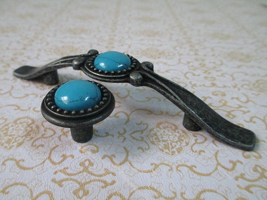 3" Shabby Chic Dresser Knob Drawer Pulls Handles Knobs Antique Black ...