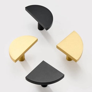 Brass Knob Half Moon Knobs Sector Cabinet Pulls Handles Drawer Pull Handles Cabinet Knobs Gold ...