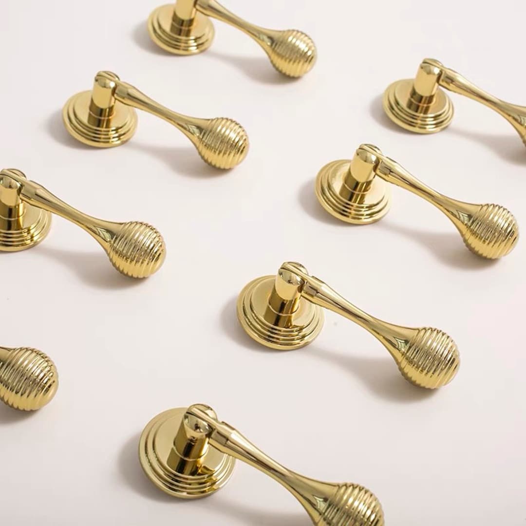 3" Length Brass Drop Drawer Knobs Dresser Knob Pulls Handles Polished ...