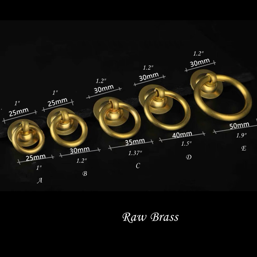 Brass Drop Ring Pull Cabinet Knob Dresser Pulls Brass Antique Bronze Black Rings Drawer Handles ...