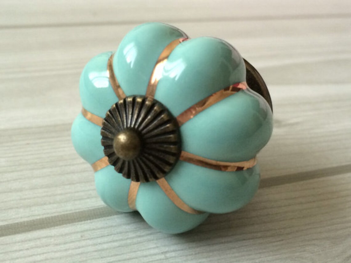 Blue Pumpkin Knobs Kitchen Cabinet Knobs Dresser Knob Drawer - Etsy