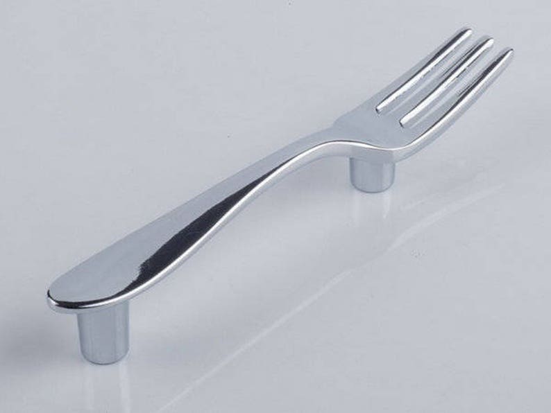 3 Cabinet Handles Kitchen Door Pull Black Silver Chrome - Etsy