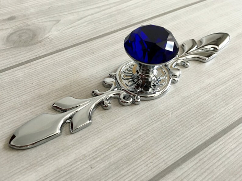 Blue Drawer Knobs Pulls Handles Glass Crystal Knob Dresser - Etsy