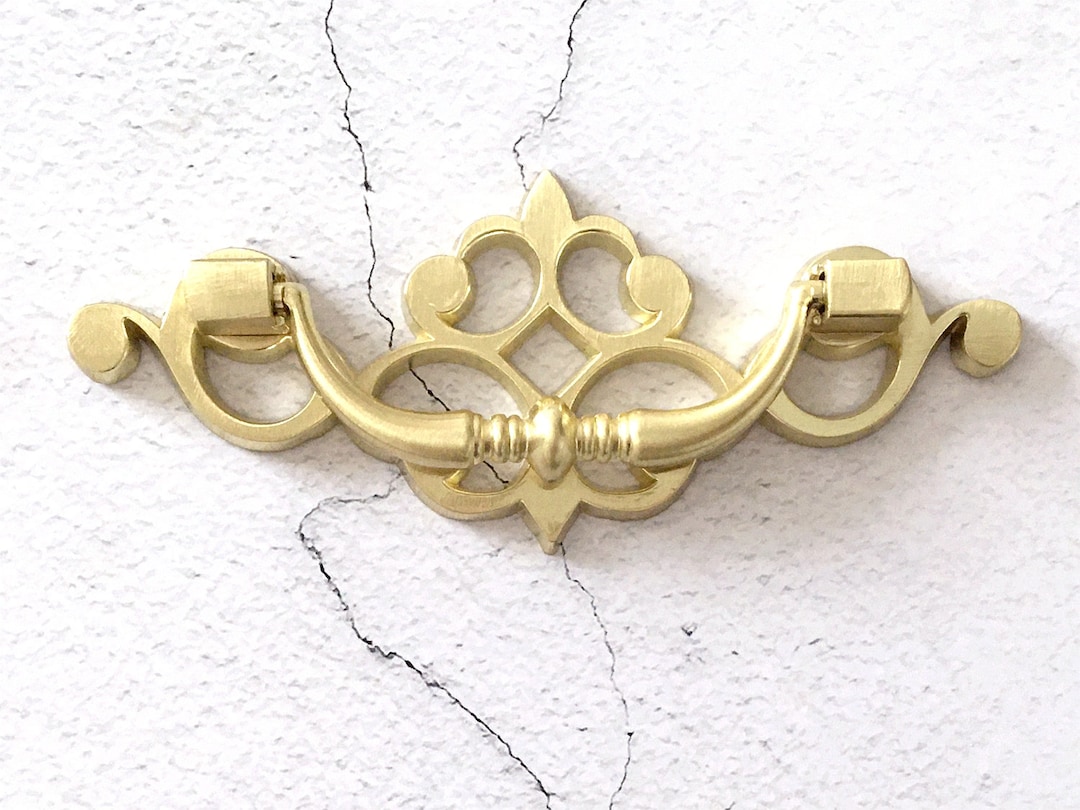 3.25 C-C Gold Drawer Pull Vintage Style Dresser Pulls Handles Brushed ...