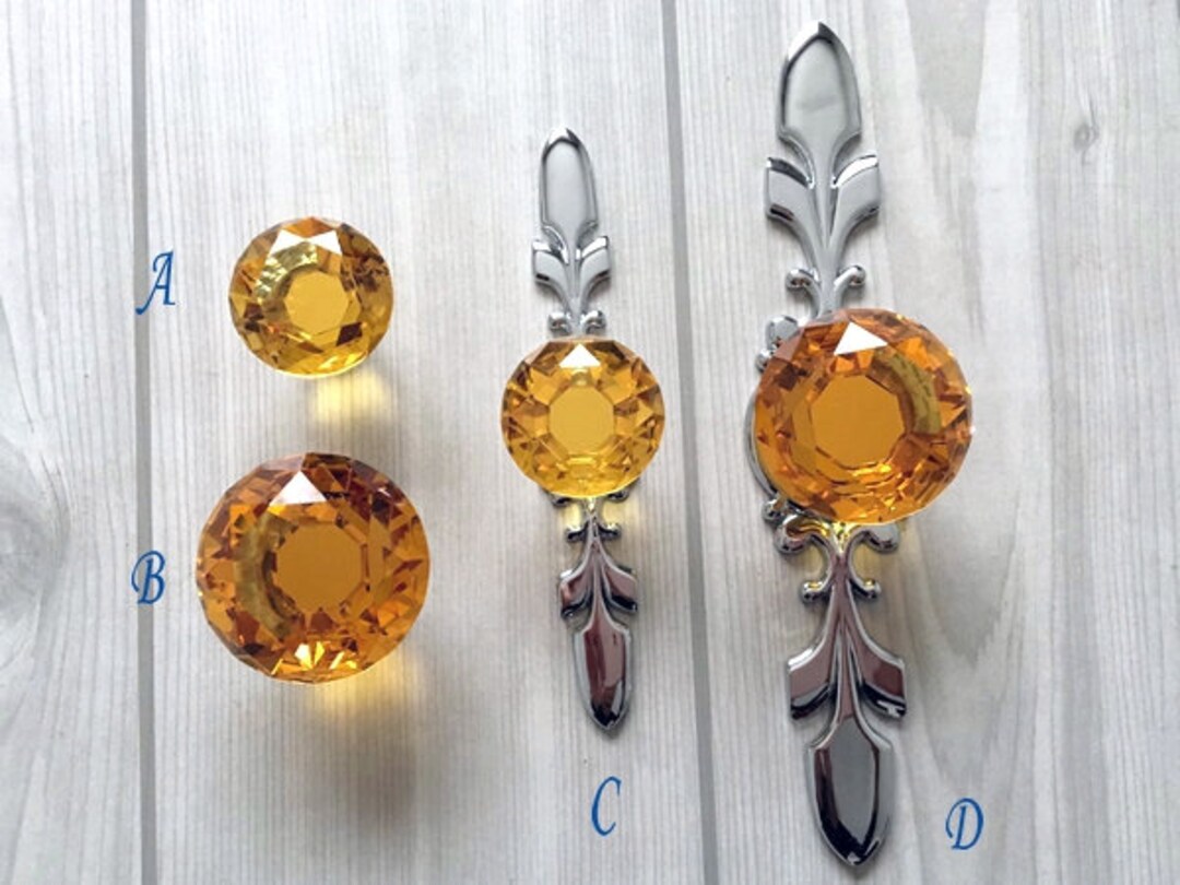 Amber Glass Dresser Knob Brown Crystal Drawer Knobs Handle Rhinestone Kitchen Cabinet Door ...