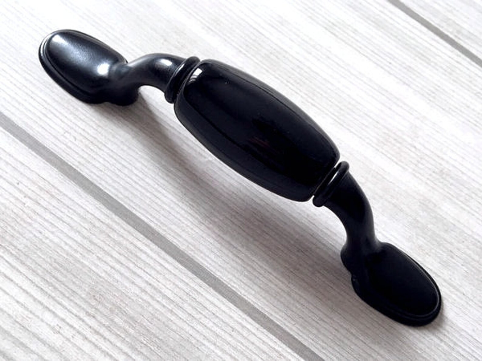 3 Black Drawer Knobs Pull Handle Cabinet Handles Ceramic - Etsy