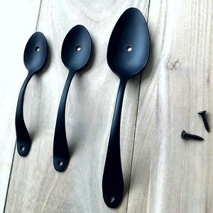 Spoon Fork Vintage Style Kitchen Cabinet Handle Antique Black Door ...