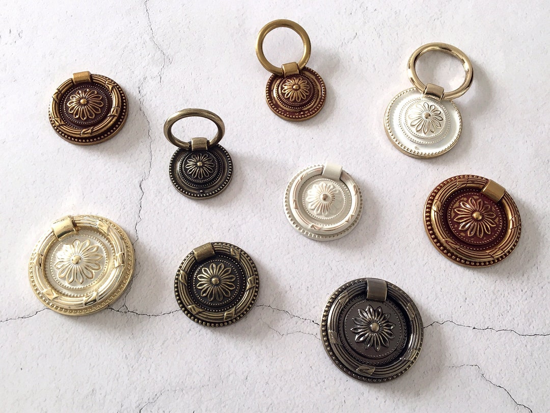 Drop Ring Drawer Pull Dresser Knob Drawer Knobs Pulls Handles Cream ...