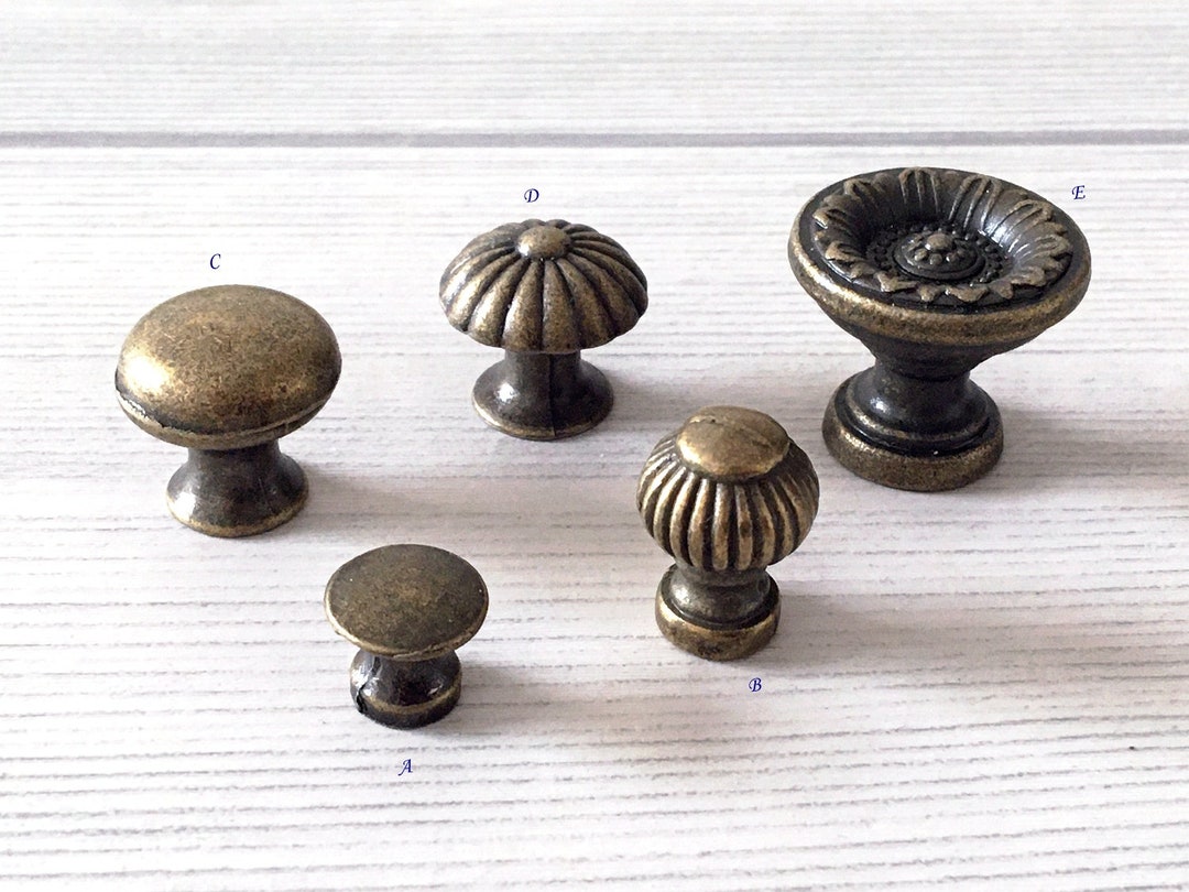 Vintage Look Small Knob Tiny Drawer Knob Rustic Knobs Antique Bronze Cabinet Pull Drawer Pulls ...