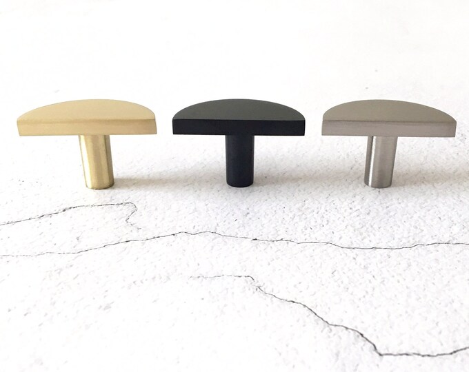 Brass Knob Half Circle Knobs Sector Cabinet Pulls Handles Half Moon ...