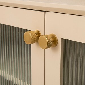 Brass Cabinet Pulls Handles Knurled Cabinet Knob Notched Drawer Pull ...